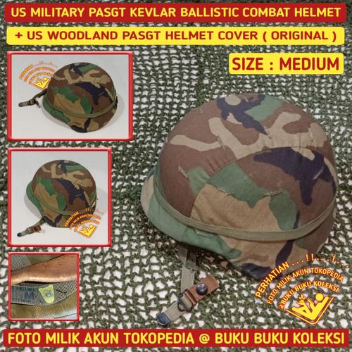 Jual US MILITARY PASGT KEVLAR BALLISTIC COMBAT HELMET ORIGINAL + US ...