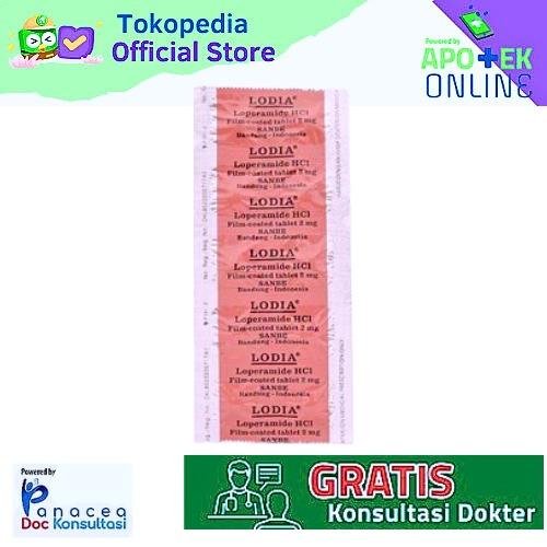 Jual LODIA 2MG 1 STRIP ISI 10 TABLET Loperamide Diare akut antidiare ...