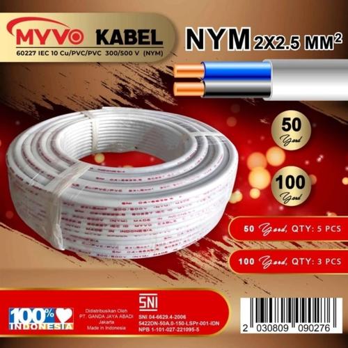 Jual Kabel Listrik Kawat Tembaga MYVO NYM 2x2,5 mm SNI kabel Putih 50 ...
