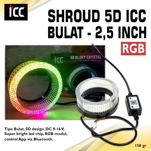 Jual shroud rgb bluetooth biled 5D bulat rgb matrix 2.5inch android/ios ...