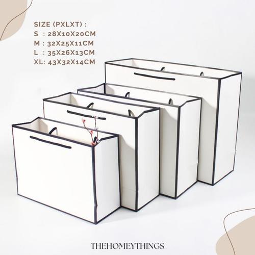 Jual PAPERBAG PUTIH LIST HITAM ELEGAN PAPER BAG GOODIE BAG CLASSIC ...