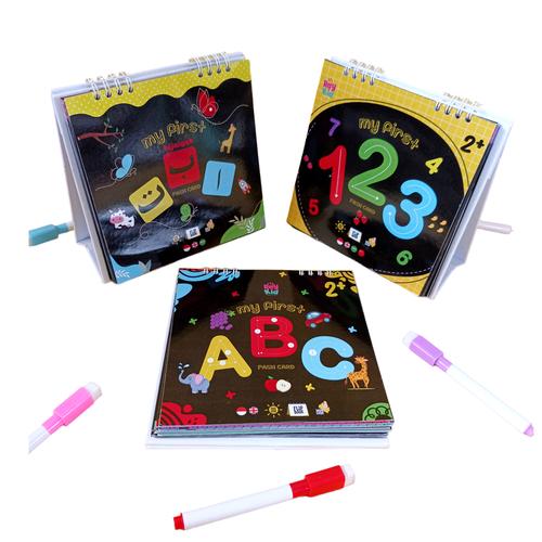 Promo flash card edukasi anak huruf besar dan kecil desain hitam flip ...