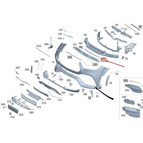 Jual Mercedes Benz W167 GLE Chrome Bawah Bumper Depan Front Lower ...
