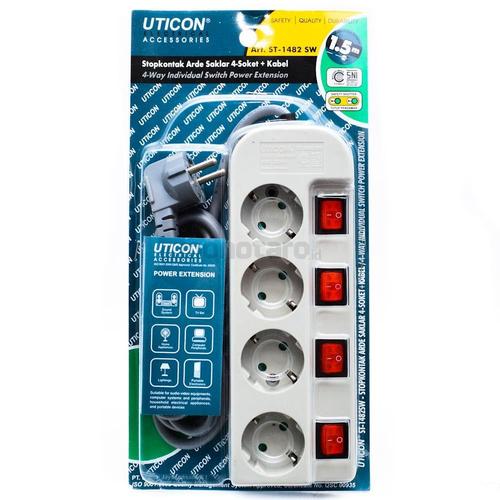 Jual STOP KONTAK/TERMINAL SAKLAR LAMPU UTICON (3-4 LUBANG) - ST-1382 ...