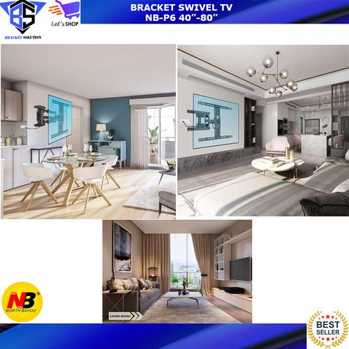 Jual Bracket TV Monitor LED LCD North Bayou NB P6 NBP6 45"-75" Tilt ...