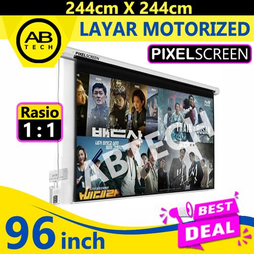 Jual Screen Projector PIXEL Motorized 96" Layar Proyektor Pixelscreen ...