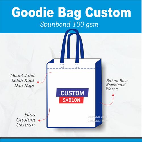 Jual Tas Spunbond box jahit 100 gsm - Custom Sablon Goodie bag tote bag ...