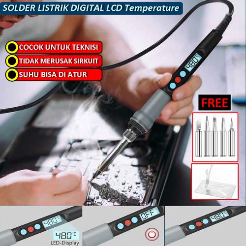 Jual Solder Listrik Digital LCD Elektrik Terbaik Adjustable Temperature - 60 W only - Jakarta ...