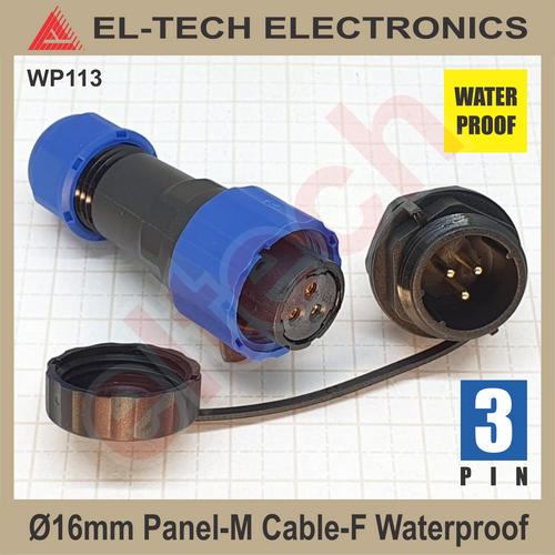 Jual 3 3P P Ø16mm Panel Male To Cable Female Waterproof Aviation ...
