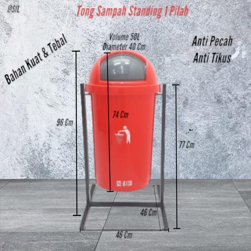 Jual Trash Bin/ Tong Sampah/ Bak Sampah Standing Model Bulat (Tiang ...