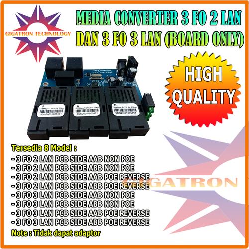 Promo Media Converter 3 Port FO 2 Port LAN 10/100 / Switch Fiber 3 FO 2 ...