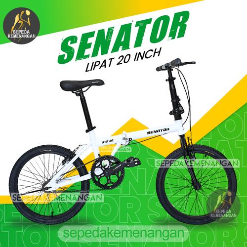 Jual SEPEDA LIPAT SENATOR UKURAN 20 INCH ( SINGLE SPEED ) - 7SP / WHITE ...