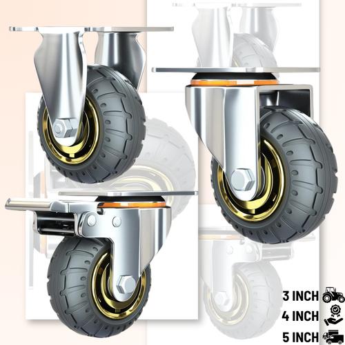 Promo RODA TROLY ROLY RUBBER HITAM DOUBLE BEARING HEAVY DUTY 3 INCH 4 ...