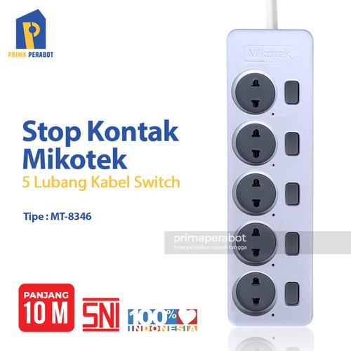 Promo Stop Kontak Switch Terminal Listrik 5 Lubang 10 Meter Mikotek MT ...