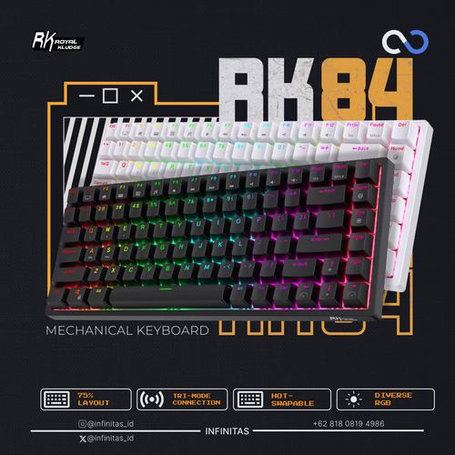 Jual Royal Kludge RK84 / RK-84 Hotswap Gaming Mechanical Keyboard ...