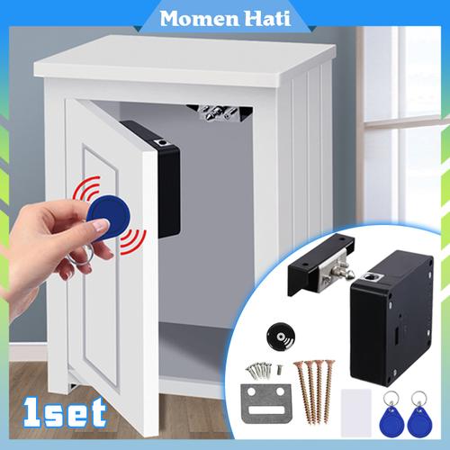 Jual 1Set Smart Cabinet Lock Kunci Lemari Otomatis Drawer Lock Dengan Rfid Access Card - Kota ...