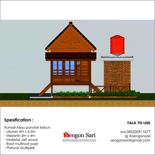 Jual Rumah Kayu Pondok Kebun mini - Kab. Pati - Gazebo & Rumah Kayu ...