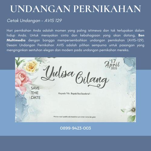 Jual Cetak Undangan Pernikahan AVIS 129 (+ Gratis Plastik Opp & Label ...