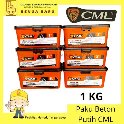 Jual Paku Beton Putih 1 2 3 4 Box / Paku Tembok Putih CML 1 2 3 4 - 10 ...