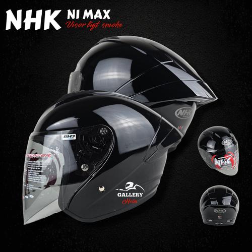 Promo HELM NHK N1 MAX SOLID | VISOR LIGHT SMOKE, BLACK GLOSSY | HALF ...