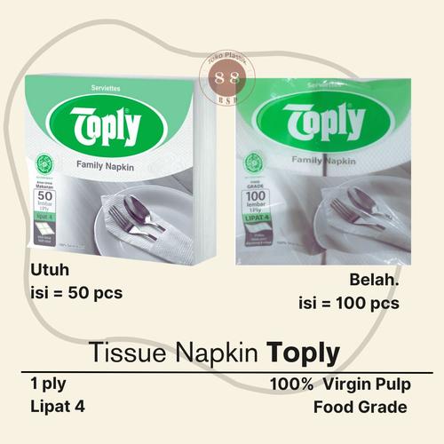 Jual Tissue Napkin Lipat 4 Toply Utuh Belah - Toply Utuh. - Kota ...