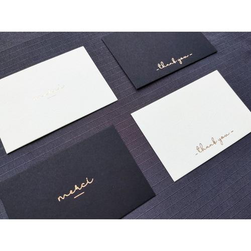 Jual (Per pak) Kartu ucapan Terima kasih / Thank you card - 1 - Hitam ...