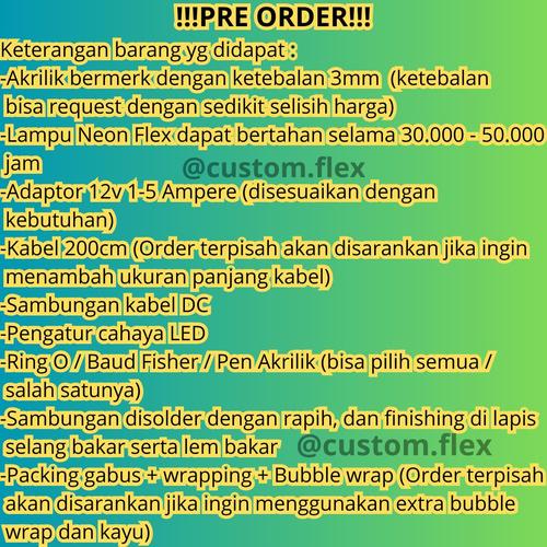 Jual Neon Flex Custom Nama Lampu LED Tulisan Logo Aesthetic Indoor ...