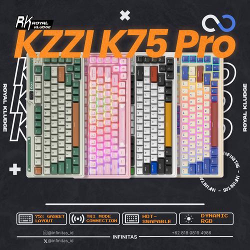 Jual Royal Kludge KZZI K-75 / K75 PRO Hotswap Gasket Wireless 75% ...