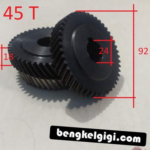 Jual Custom Helical Gear 45T Material S45C Roda Gigi Miring Z 45 T ...