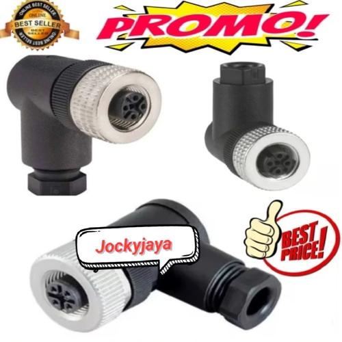 Jual M12 Socket Connector Type Elbow 4 pin Female Konektor SA33 ...