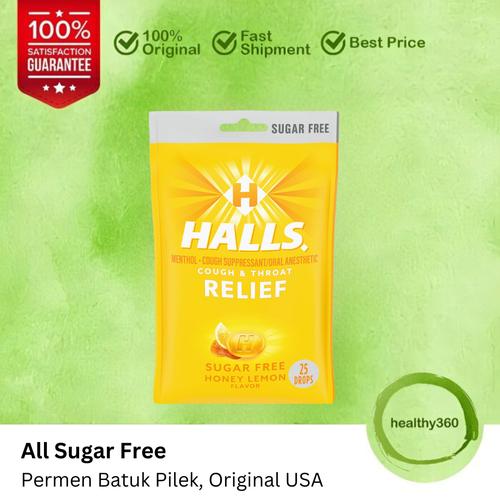 Jual Halls Sugar Free Permen Batuk Pilek Tenggorokan Made in Canada isi ...