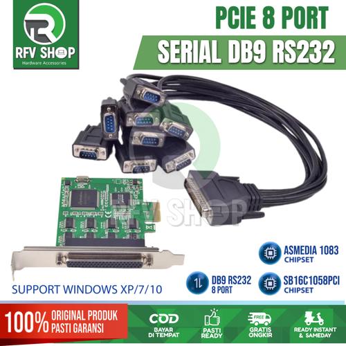 Jual BAFO PCI EXPRESS 8 PORT SERIAL CARD PCIe RS232 MALE Extension COM ...