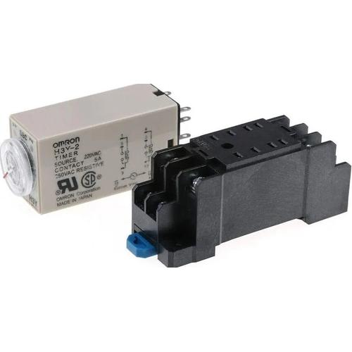 Jual Time Delay Relay Timer switch H3Y-2 DPDT with Socket Base 30M ...