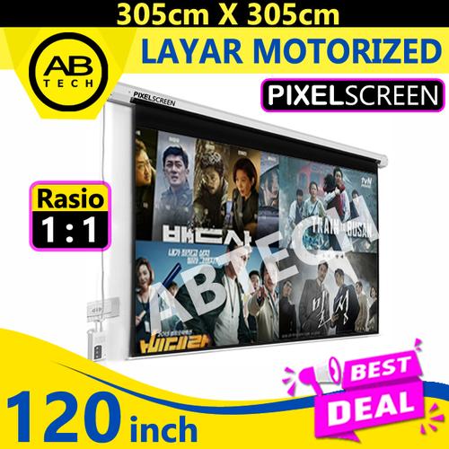 Jual Screen Projector PIXEL Motorized 120" Layar Proyektor Pixelscreen ...