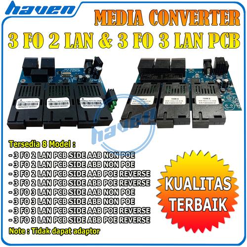Promo Media Converter 3 Port FO 2 Port LAN 10/100 / Switch Fiber 3 FO 2 ...