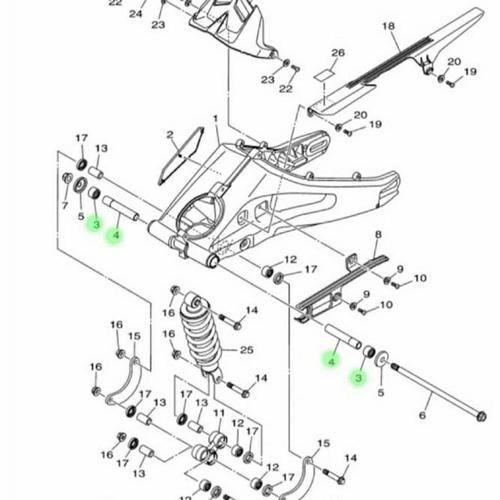 Jual Bosh Swing Arm R15 V3 , Vixion R Asli Ori YGP BK6 F2184 , 93317 ...