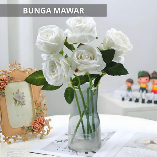 Jual Bunga Rose/Bunga Mawar Cabang 1 Artificial Wedding Hias Dekor ...