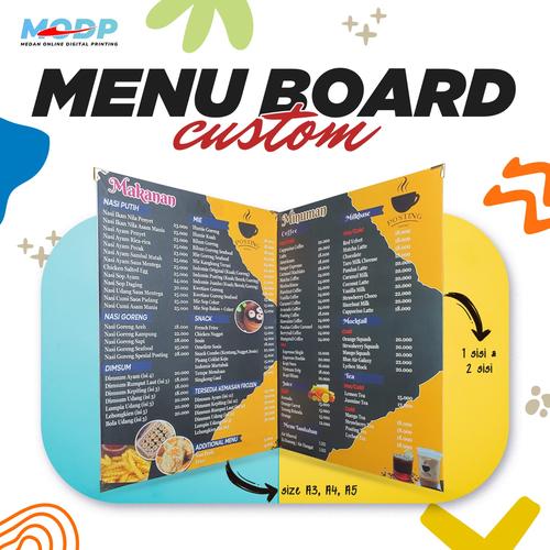 Jual Cetak Daftar Menu Board Tebal - 2 Sisi - Menu Kuliner - Print Menu ...