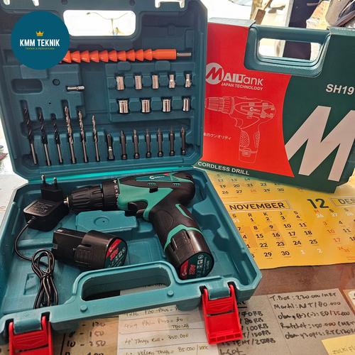 Jual 36V MESIN BOR KAYU BESI BAUT BATERAI SH191 MAILTANK CORDLESS DRILL SH 191 36 VOLT SET 2 ...