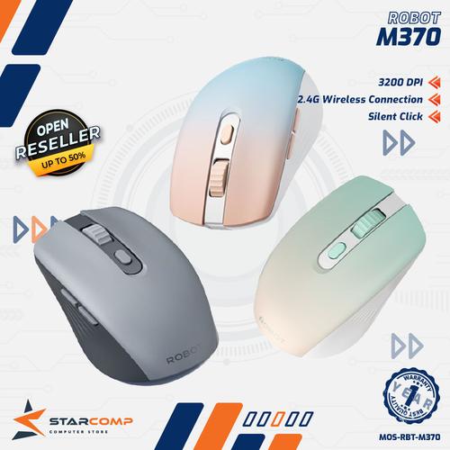 Jual Robot M370 Mouse Wireless 2.4GHz Silent Optical 3200DPI - Green ...