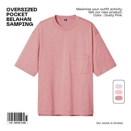 Promo KAOS POLOS OVERSIZE PRIA WANITA POCKET SAKU SALMON PREMIUM - XL - Kab. Bandung - DEFAULT ...