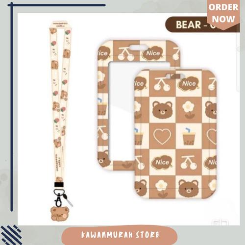 Jual Lanyard Anak Sekolah Motif Bear Brown Lucu / Name Tag Beruang ...