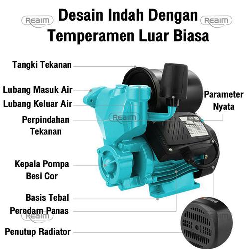 Jual Reaim Pompa air Otomatis 40 L/min 250W Total Head Max 30 m Model ...