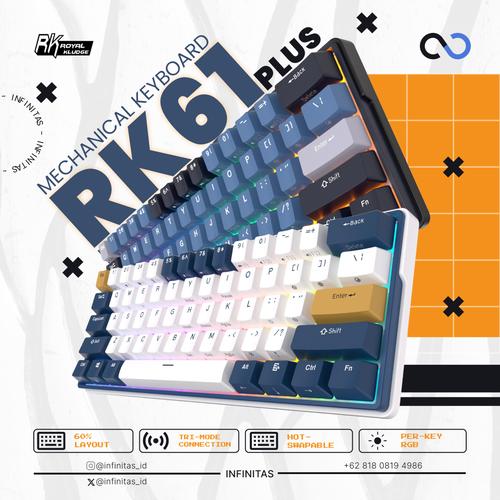 Jual Royal Kludge RK61 / RK-61 Plus Hotswap Mechanical Keyboard - Putih ...