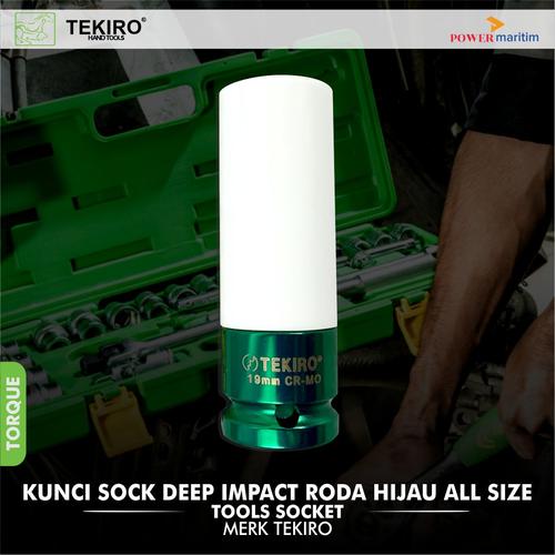 Jual Kunci Sock Deep Impact Roda Hijau Merk Tekiro 19mm 21mm Thin Deep ...
