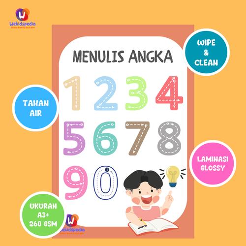 Promo Wekidspedia - Poster Edukasi Anak Tema Angka 0-9 Belajar Menulis ...
