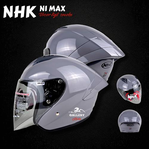 Promo HELM NHK N1 MAX SOLID | VISOR LIGHT SMOKE, GREY GLOSSY | HALF ...