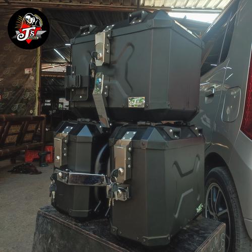 Jual paket 3 box, sidebox 27 liter + top box 35 liter, bahan alumunium ...