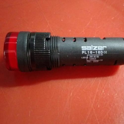 Jual Pilot Lamp LED 16mm 24V AC/DC (PL16-16D-24V) Salzer 16mm Merah ...
