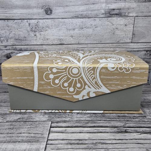 Jual Box Magnet dasi wallpaper 22x11 / kotak kue lapis separo - gold ...